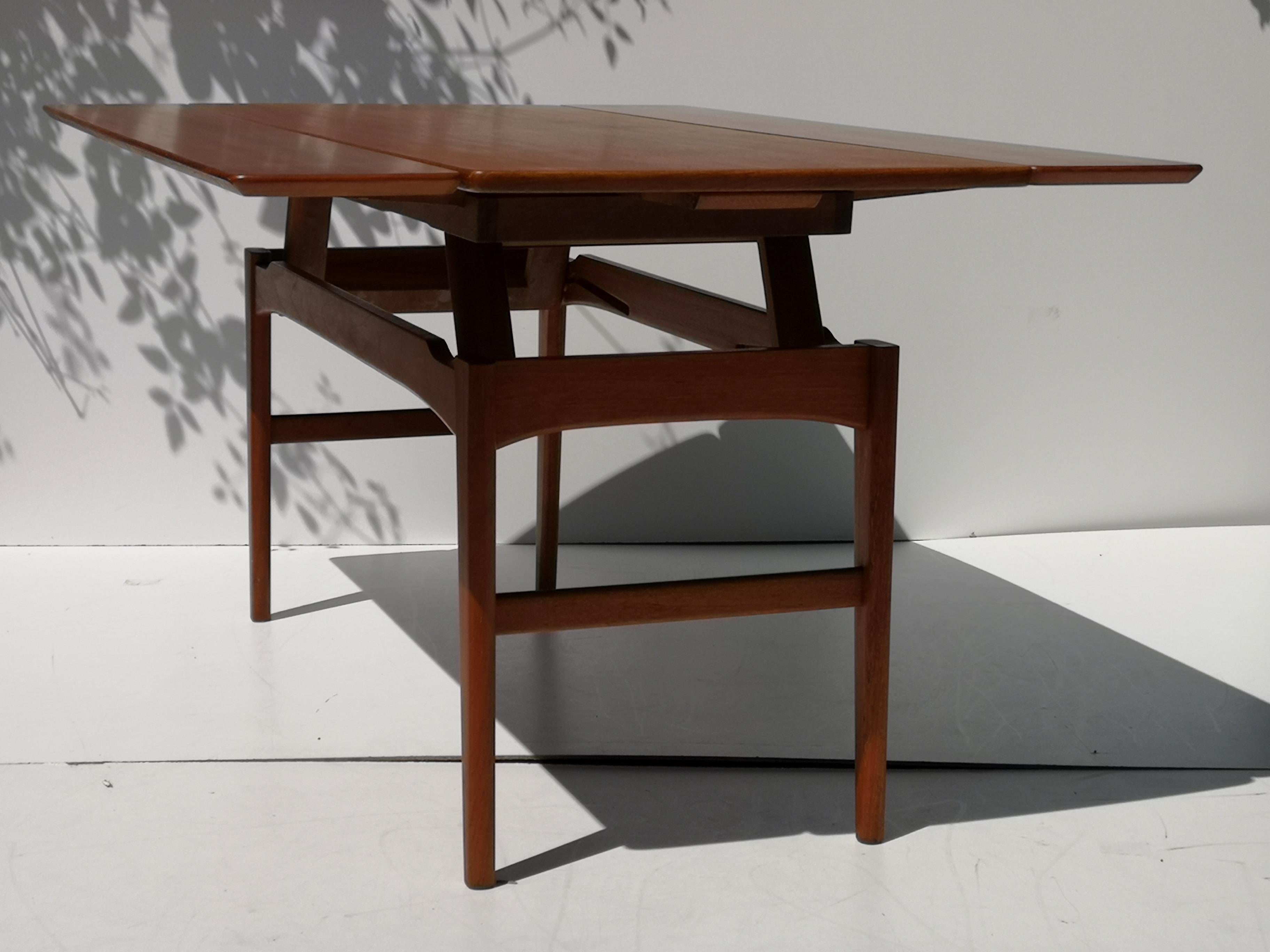 1960s Danish Teak Coffee / Dining Elevator Table at 1stDibs