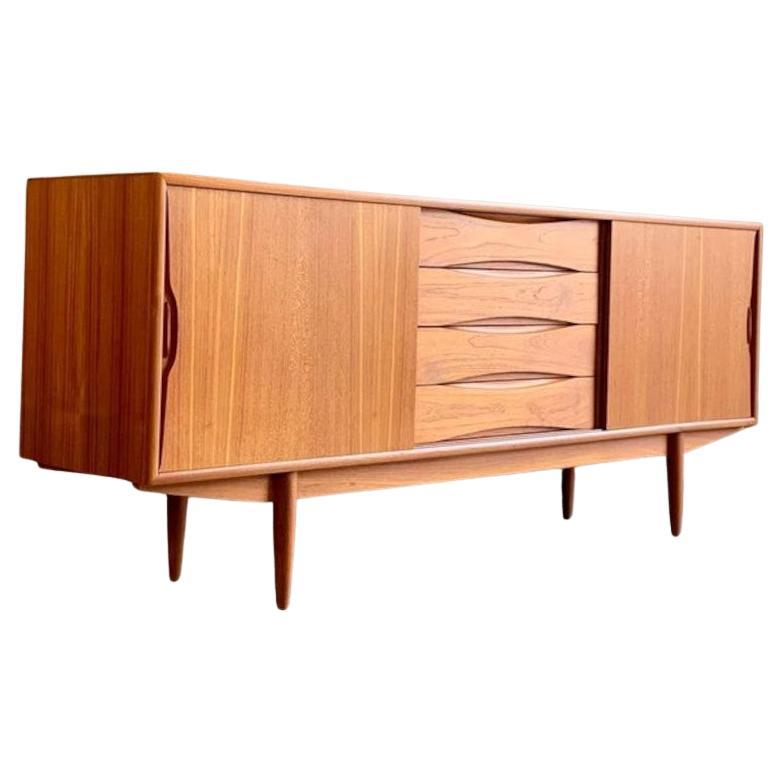 1960s Danish Teak Credenza by Knud Nielsen For Sale at 1stDibs