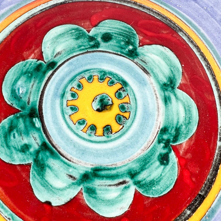 1960s DeSimone of Italy Colorful Art Plate Hand Painted Ceramic Pottery ...