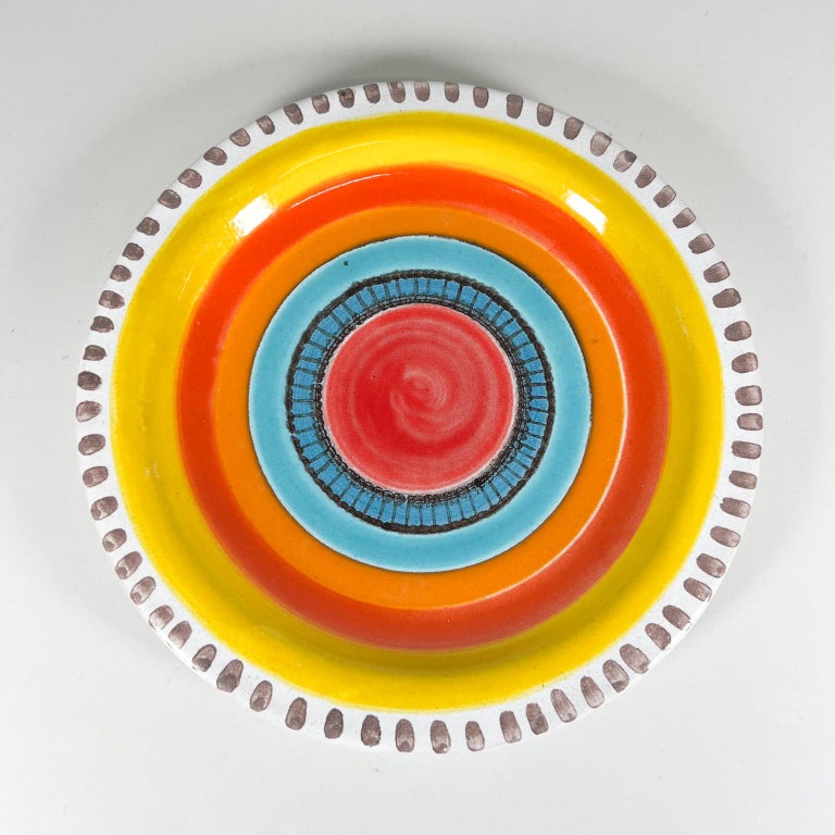 1960s DeSimone Pottery of Italy Vibrant Ceramic Art Plate Hand Painted ...