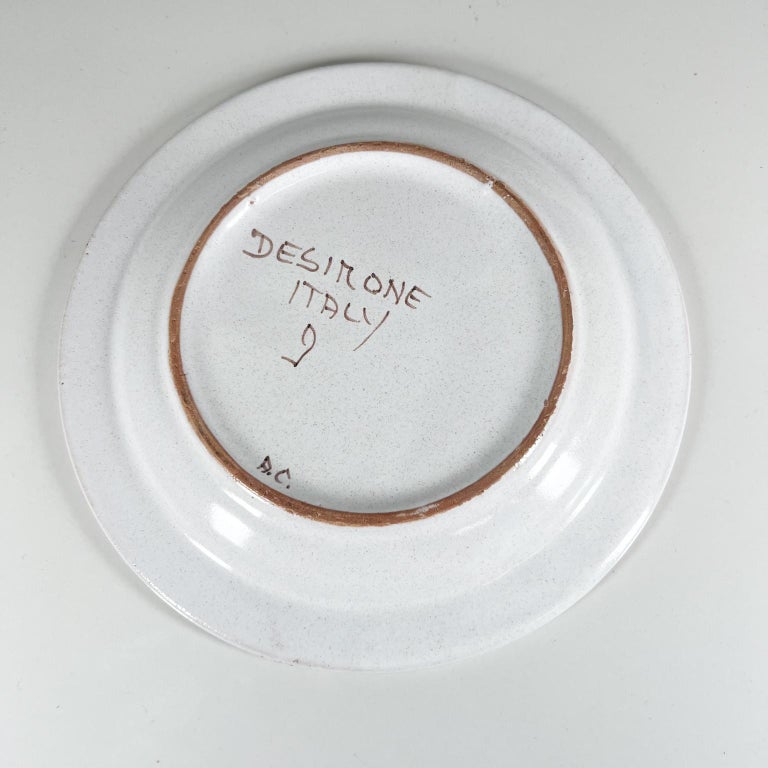 1960s DeSimone Pottery of Italy Vibrant Ceramic Art Plate Hand Painted ...