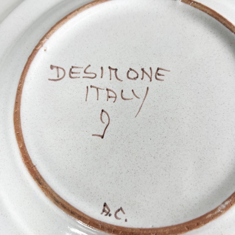 1960s DeSimone Pottery of Italy Vibrant Ceramic Art Plate Hand Painted ...