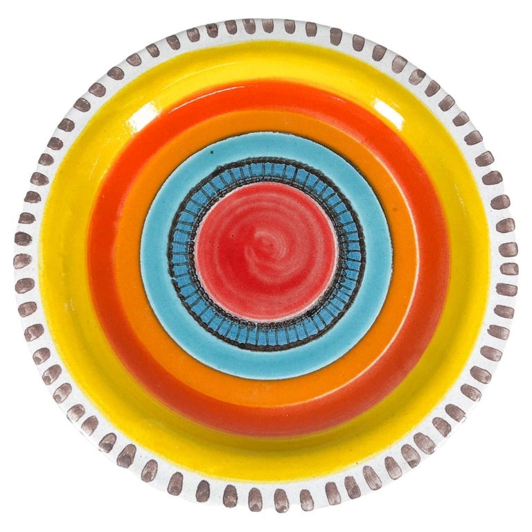 1960s DeSimone Pottery of Italy Vibrant Ceramic Art Plate Hand Painted ...