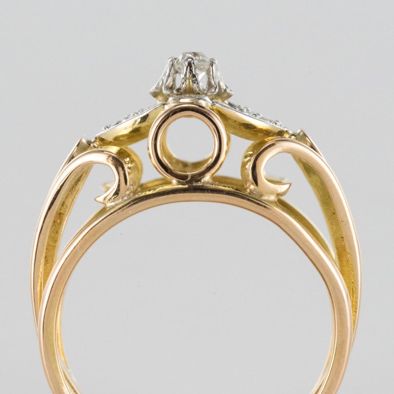 1960s Diamond 18 Karat Yellow Gold Retro Ring at 1stDibs