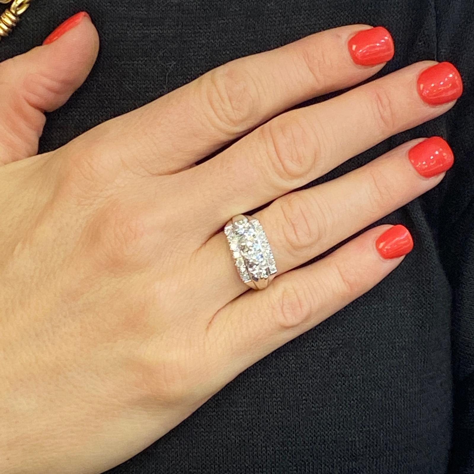 1960s Diamond Vintage White Gold Wedding Anniversary Band Ring at ...