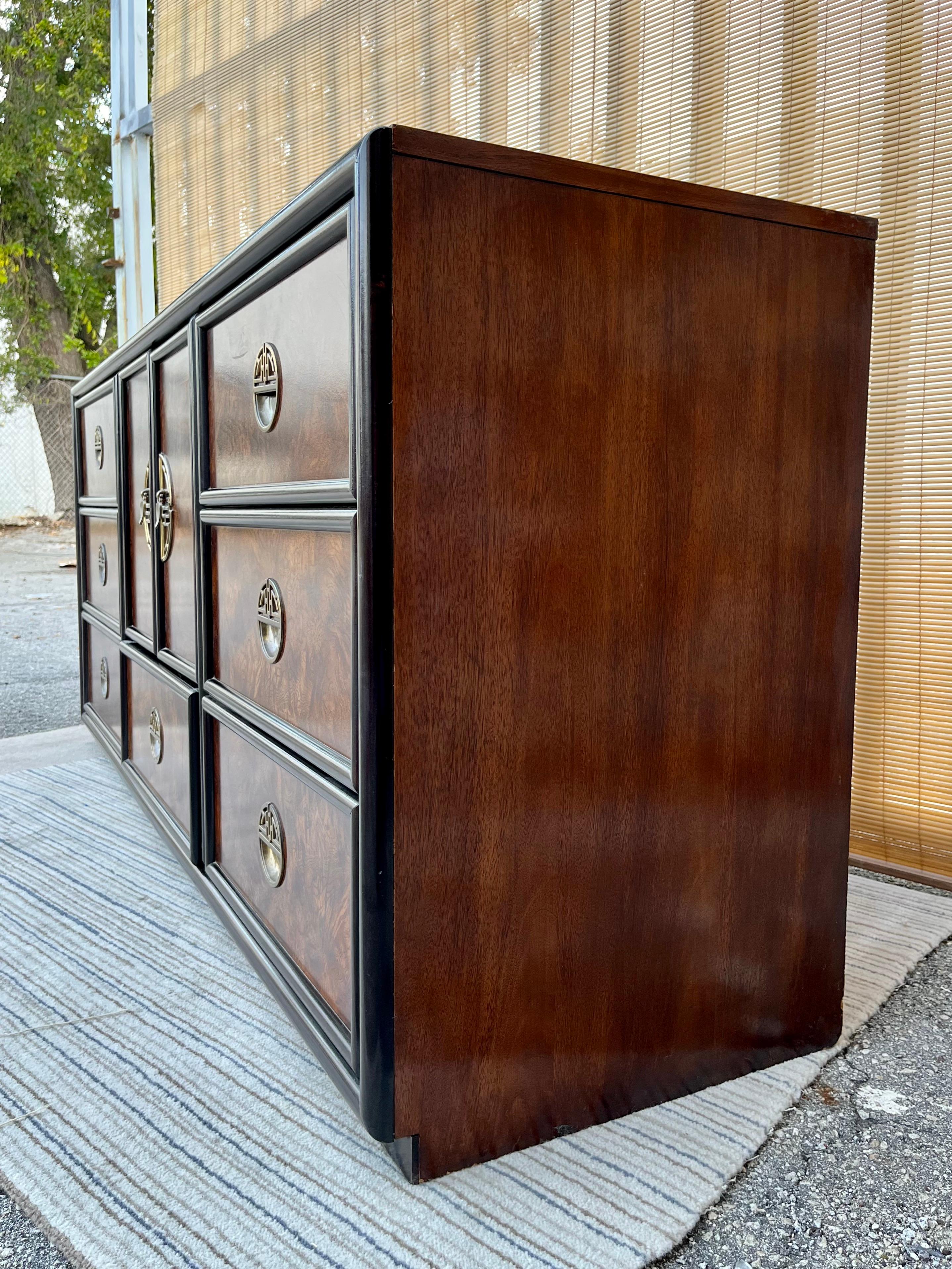 1960s, Dixie Furniture Chinoiserie Mandarin Style Triple Chest Of ...