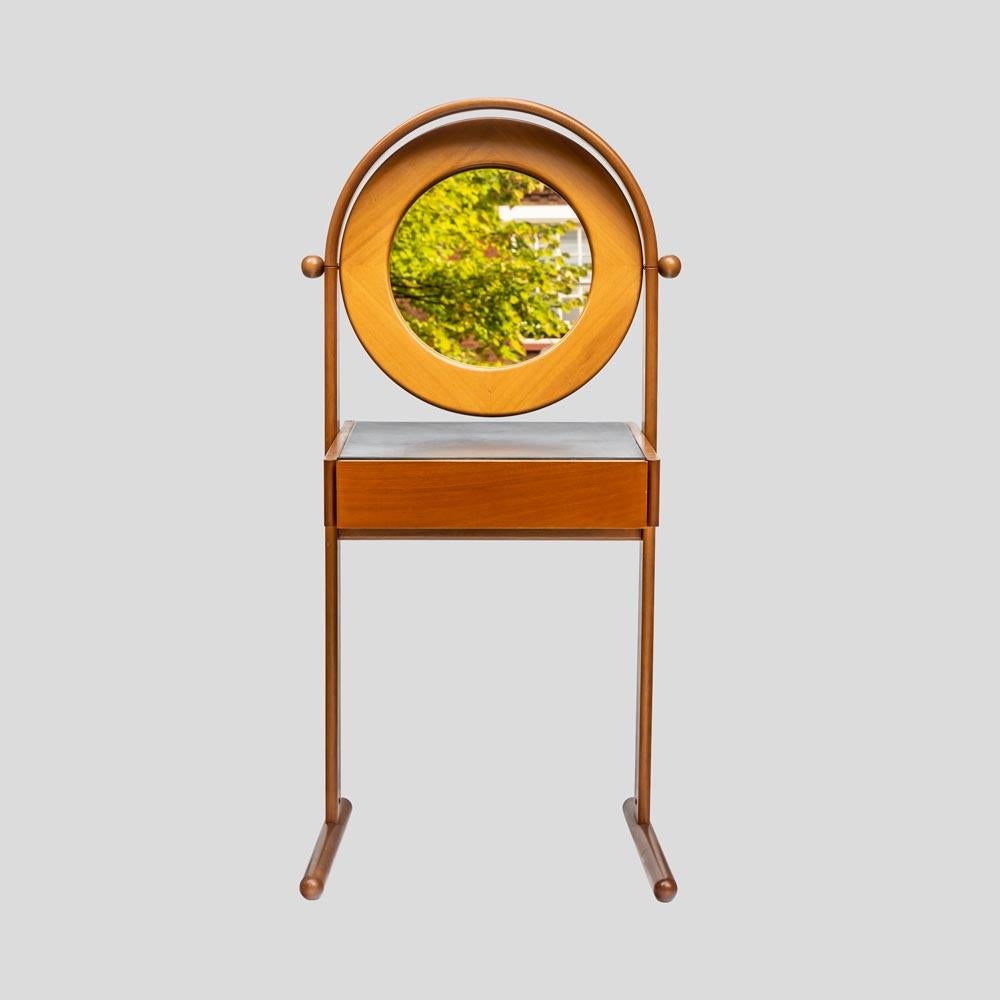 1960s Dressing Table with Circular Mirror and Stool School of Ettore ...
