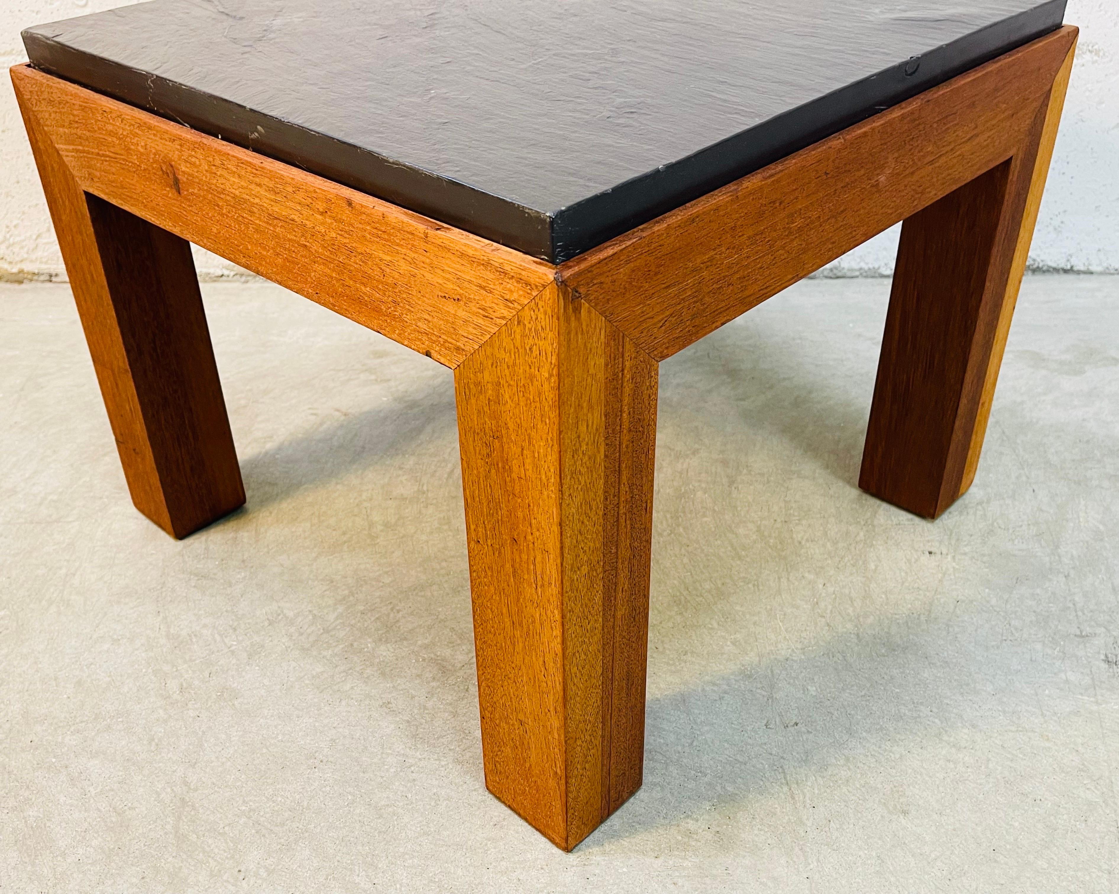 1960s Drexel Heritage Slate Top Side Table For Sale at 1stDibs