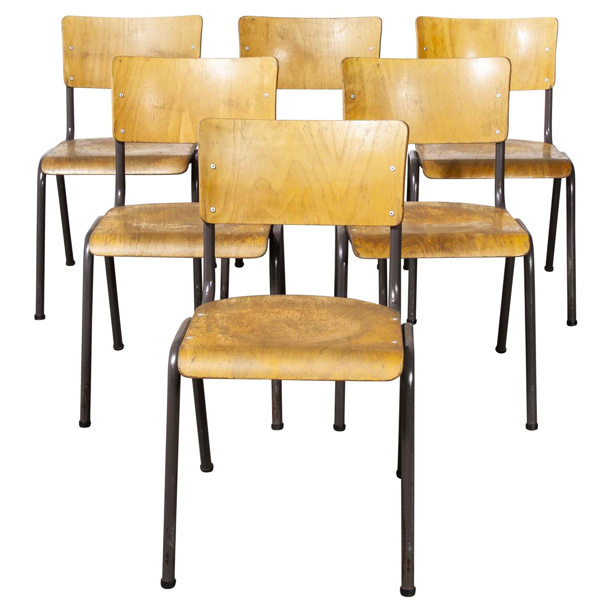 Distressed Industrial Stackable Chairs at 1stDibs