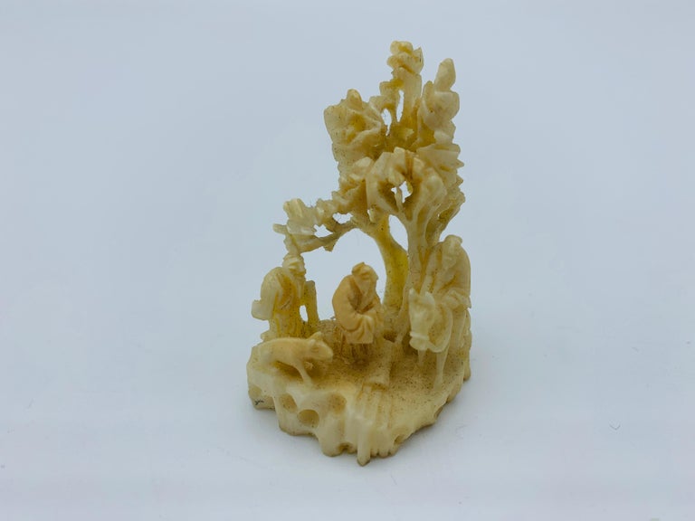 1960s Faux Ivory Ornate Scenery Sculptures, Set of 9 For Sale at 1stDibs