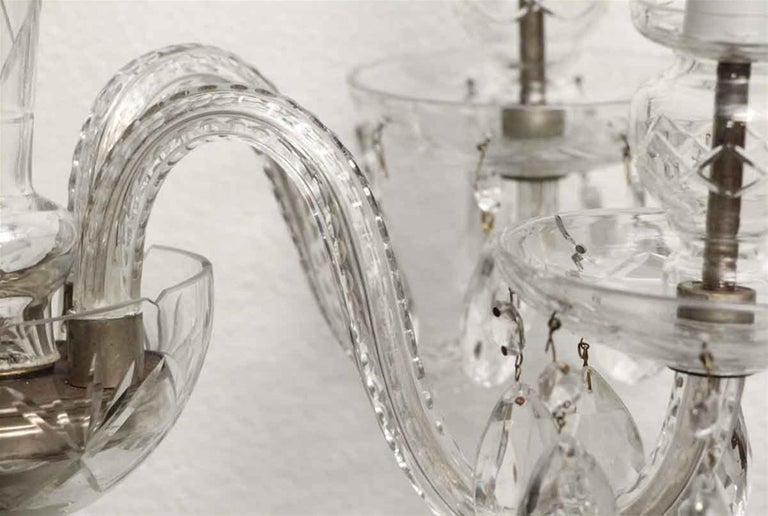 1960s Five-Light Crystal Chandelier For Sale at 1stDibs
