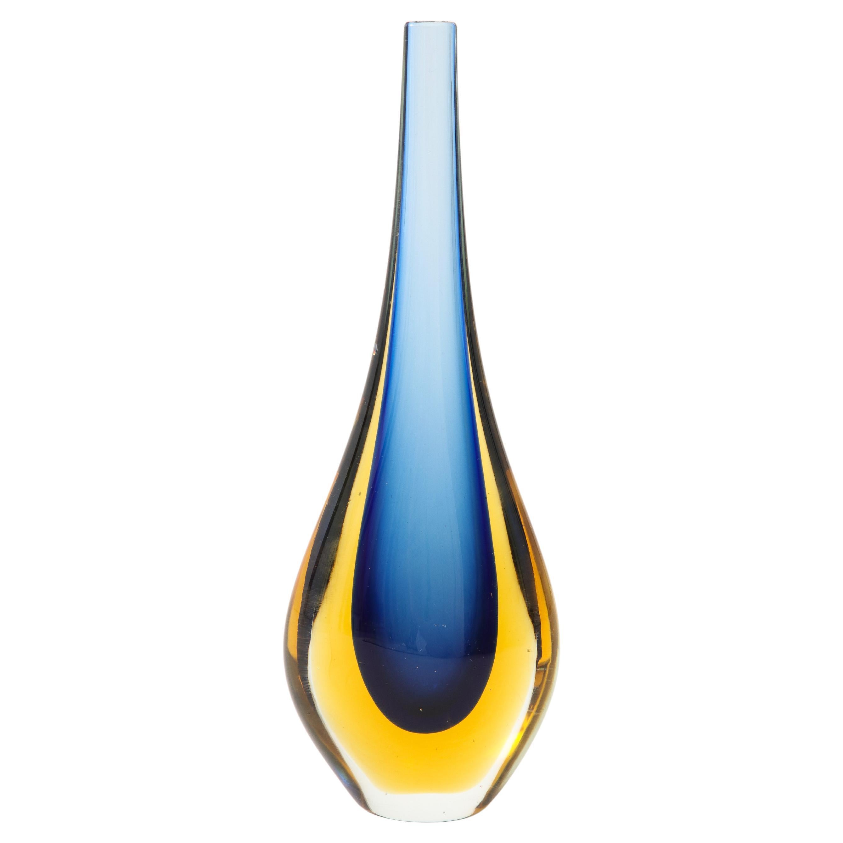1960's Flavio Poli Murano Glass Tear Drop Vase For Sale at 1stDibs