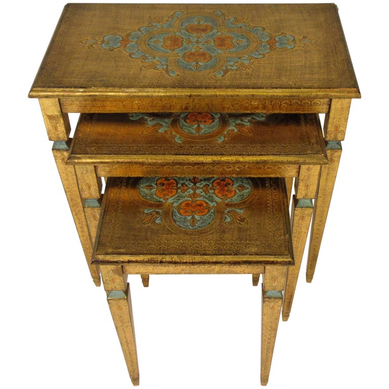 1960s Florentine Italian Nesting Tables at 1stDibs