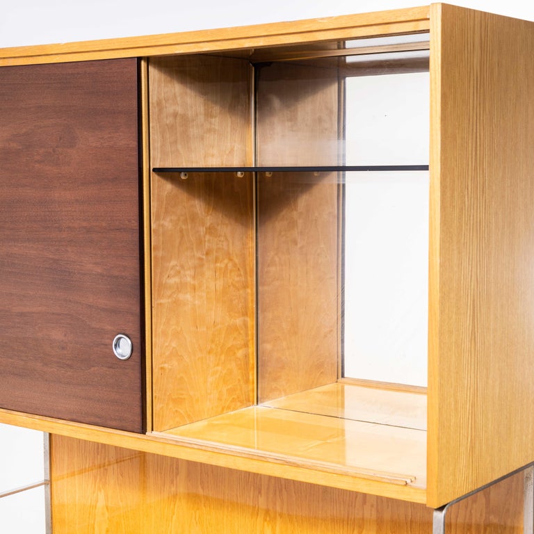 1960's Four Door Birch Cabinet, Nabytek Czech For Sale at 1stDibs