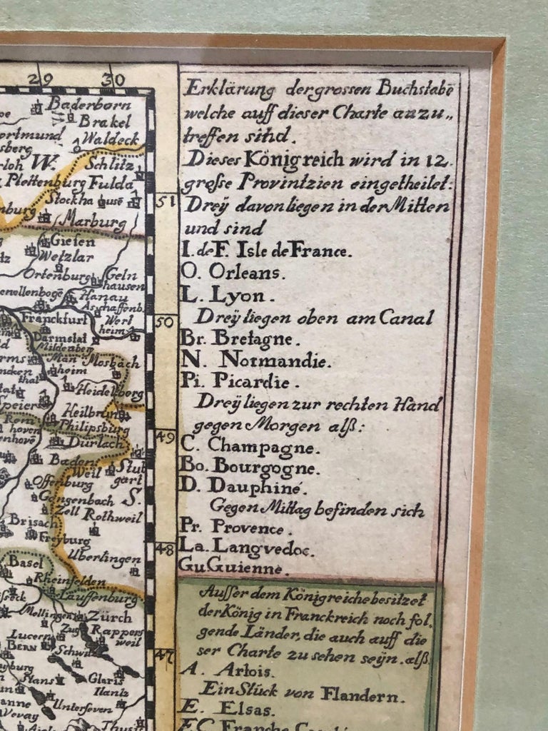 1970s Framed Antique Map of France, France, 1740s Original For Sale at ...