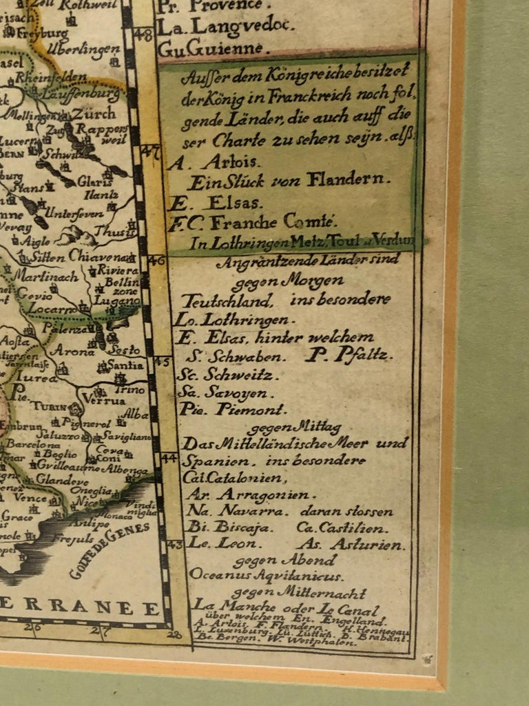 1970s Framed Antique Map of France, France, 1740s Original For Sale at ...