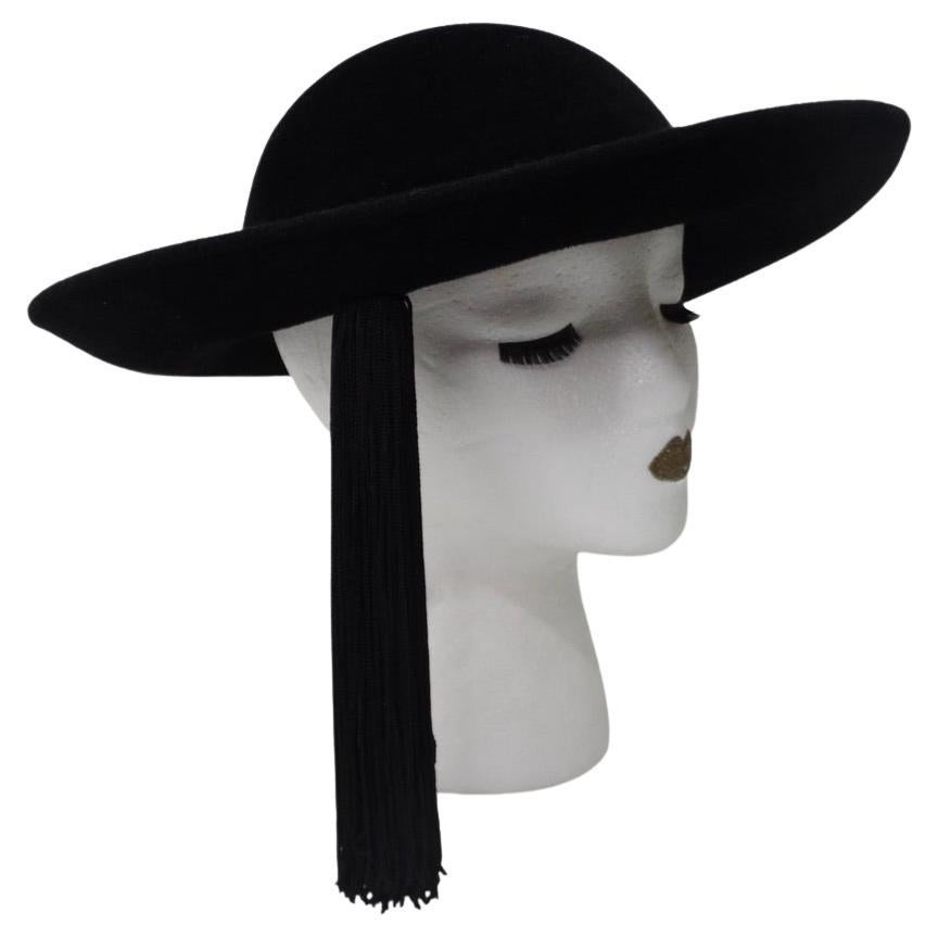 1960's Frank Olive Hat with Long Tassel For Sale at 1stDibs