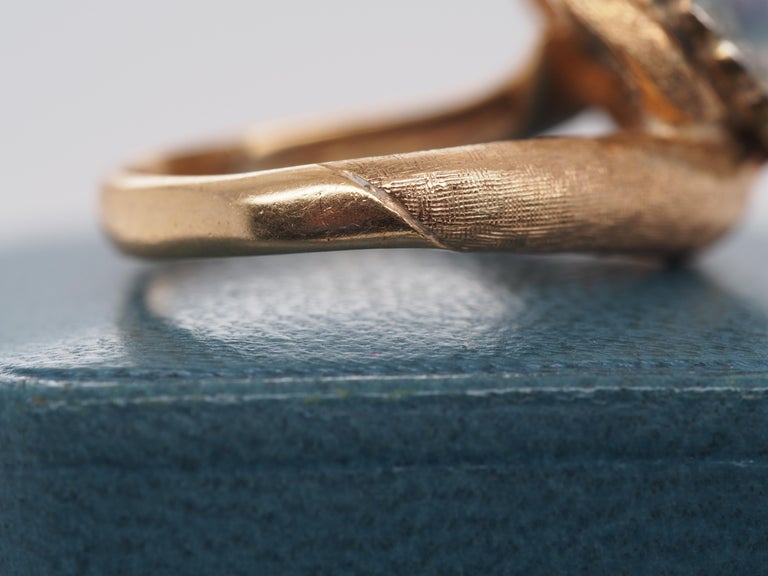 1960s Freeform Pearl and Old Mine Cut Diamond Halo Ring For Sale at 1stDibs