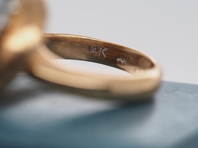 1960s Freeform Pearl and Old Mine Cut Diamond Halo Ring For Sale at 1stDibs