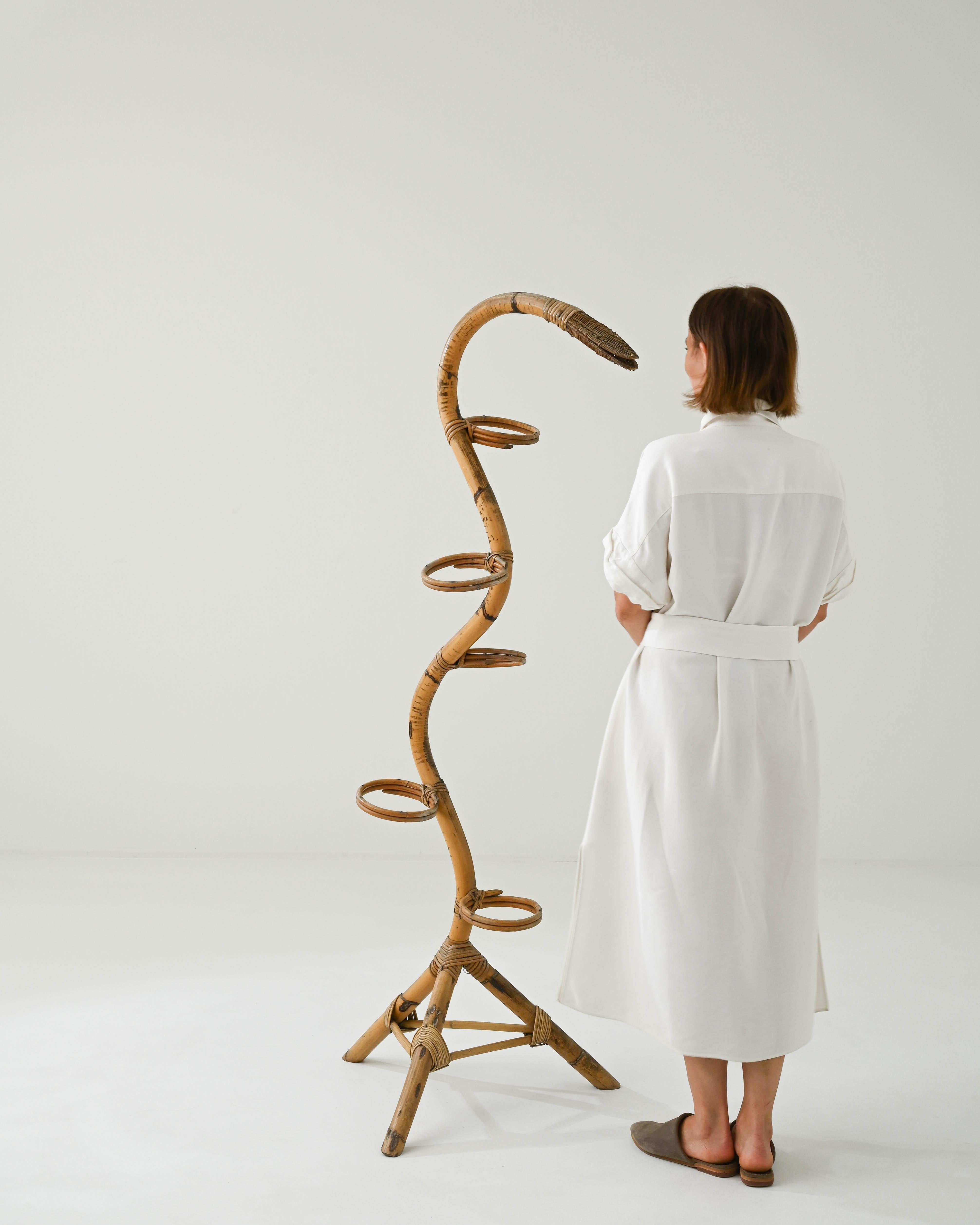 1960s French Bamboo Flower Stand For Sale at 1stDibs