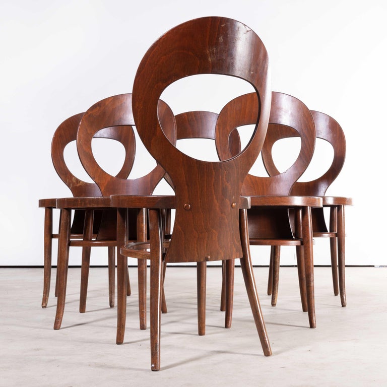 1960's French Baumann Bentwood Dark Moutte Dining Chair - Set Of Six ...