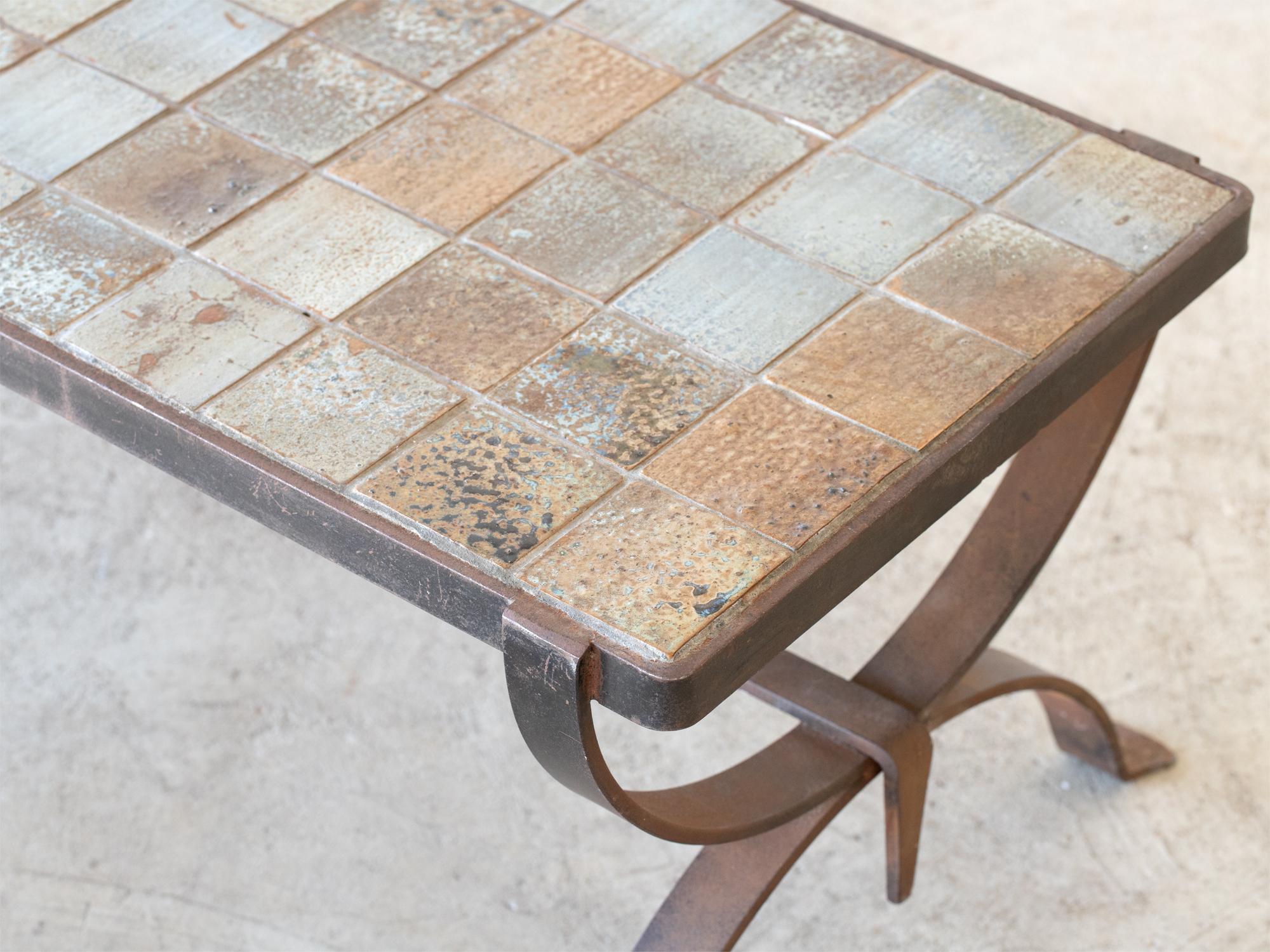 1960s French Brutalist X-Frame Coffee Table at 1stDibs
