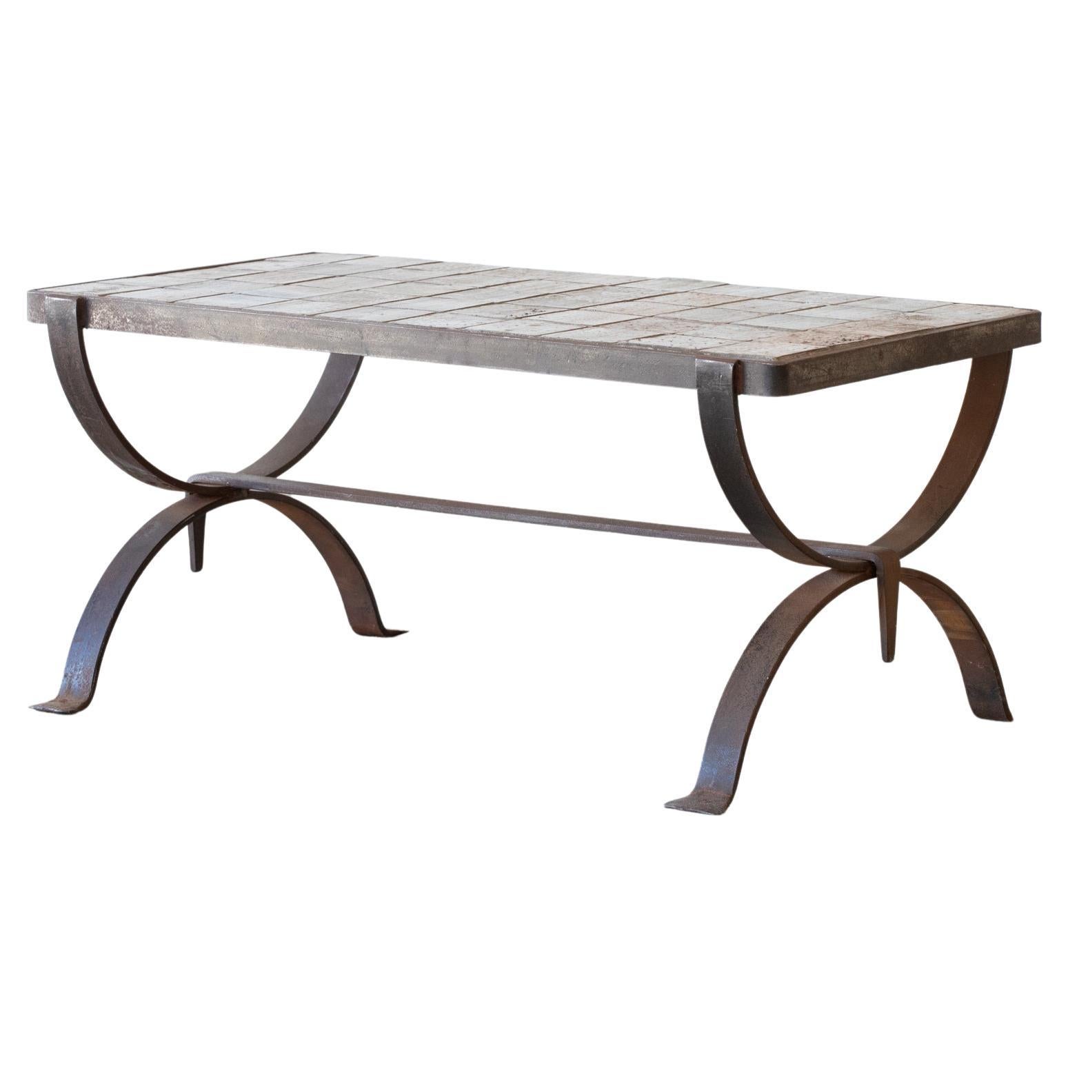 1960s French Brutalist X-Frame Coffee Table at 1stDibs