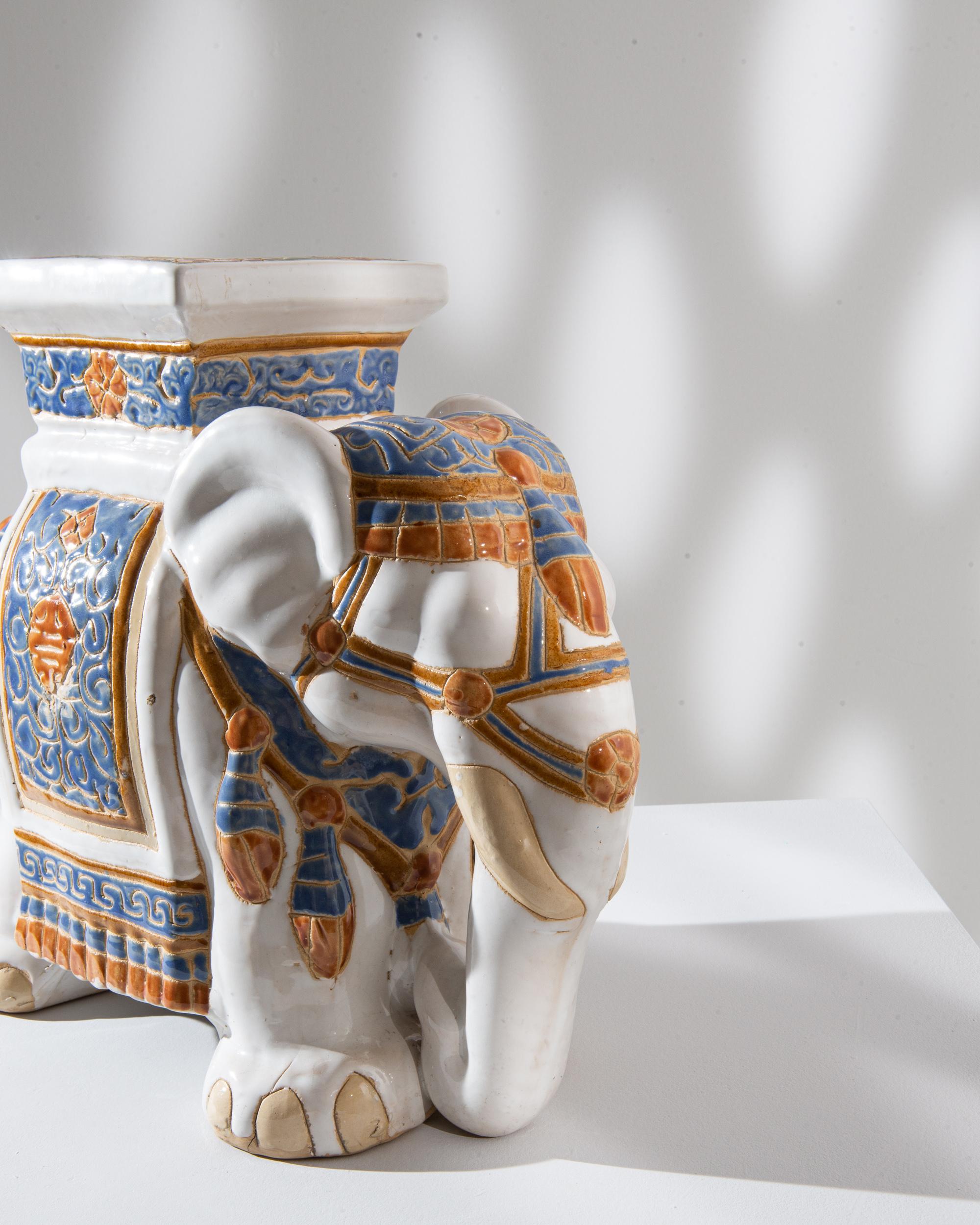 1960s French Ceramic Elephant For Sale at 1stDibs