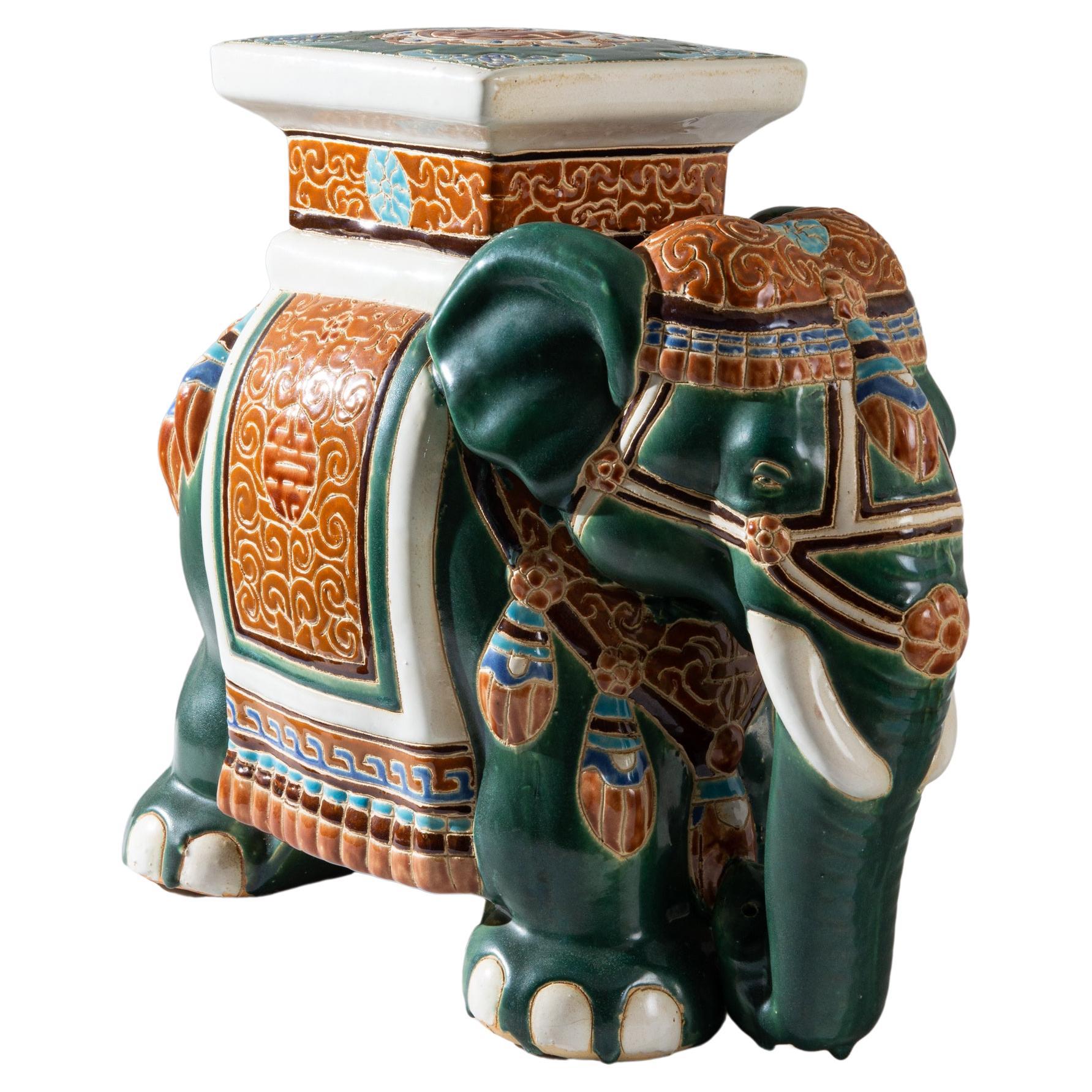 Vintage Blue Ceramic Elephant by Sevres of France at 1stDibs