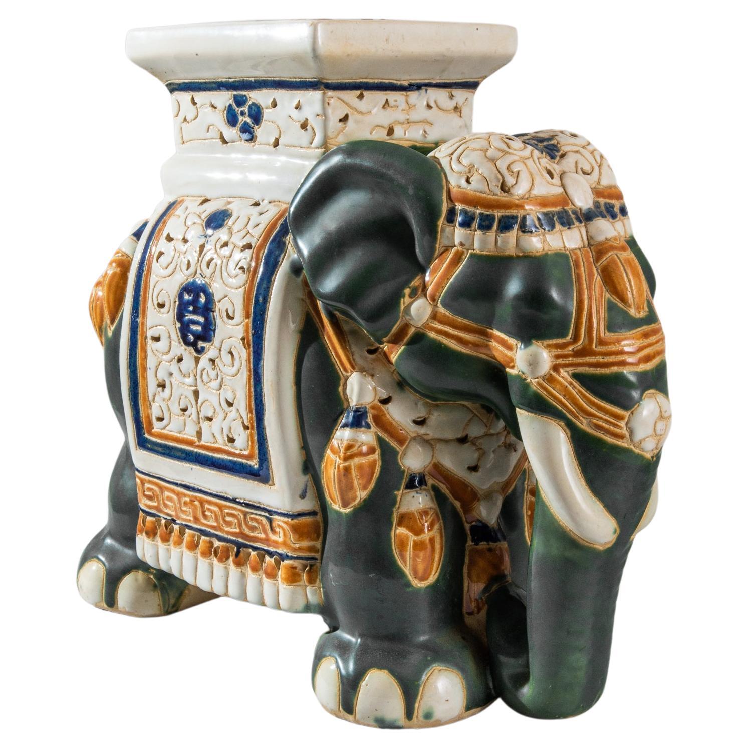 1960s French Ceramic Elephant at 1stDibs