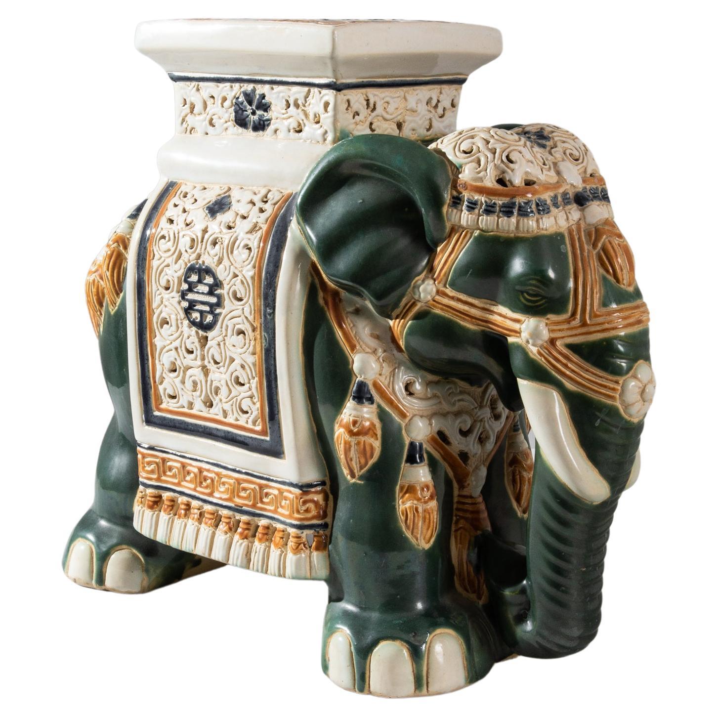 Vintage Blue Ceramic Elephant by Sevres of France at 1stDibs