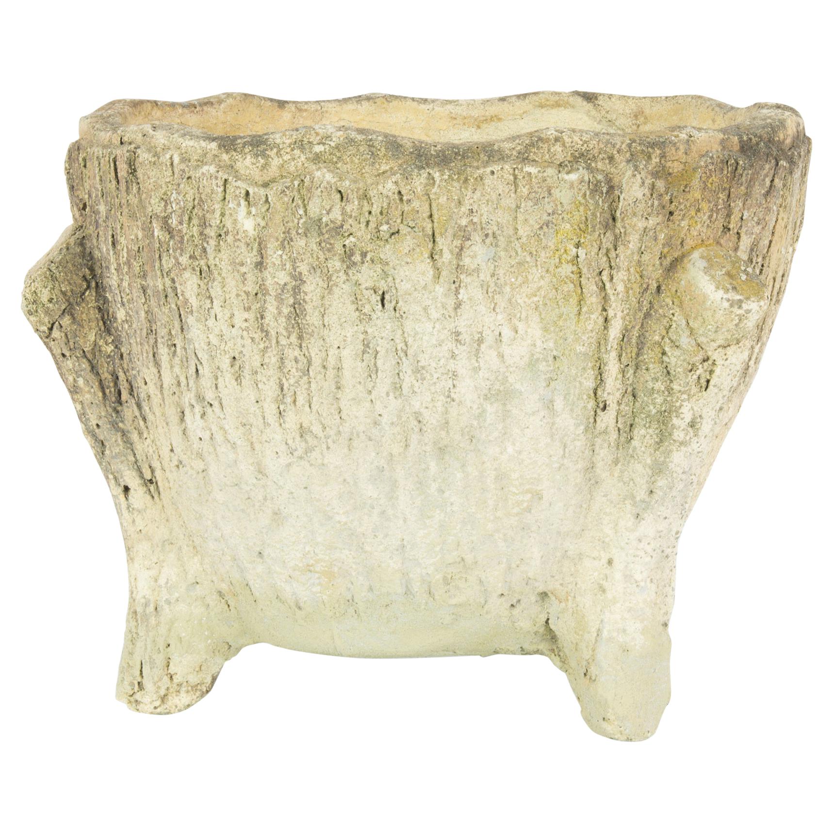 French Round Cast Concrete Planter at 1stDibs