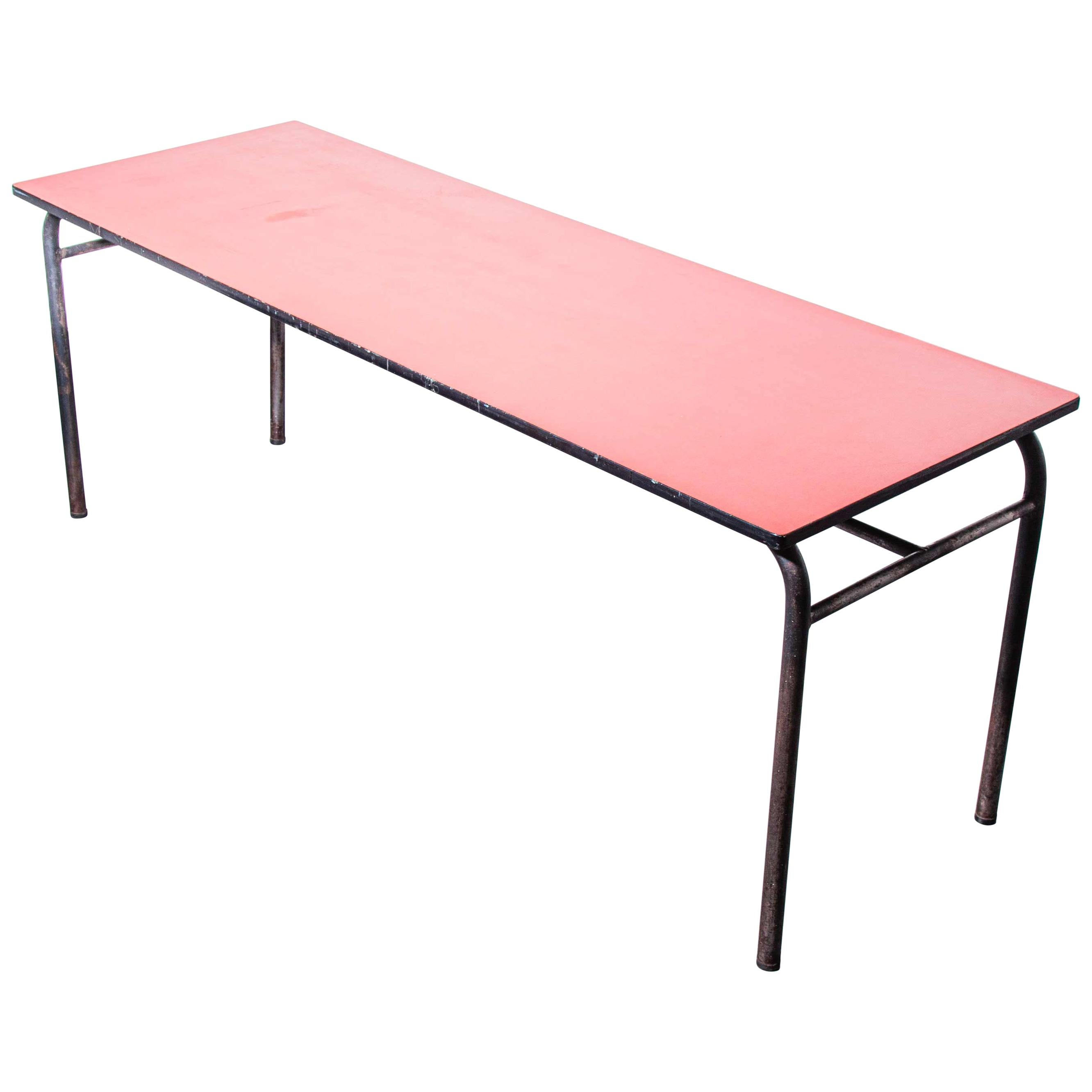 1960s French Large Industrial Work, Dining Table, Laminate Top '3' at ...