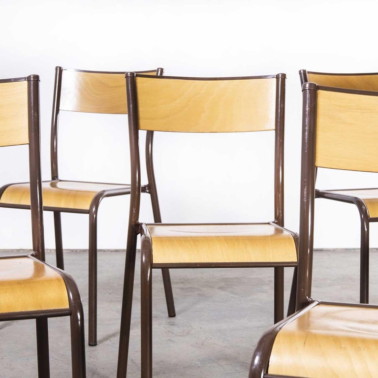 1960's French Mullca Stacking, Dining Chairs, Chocolate Model 510, Set ...