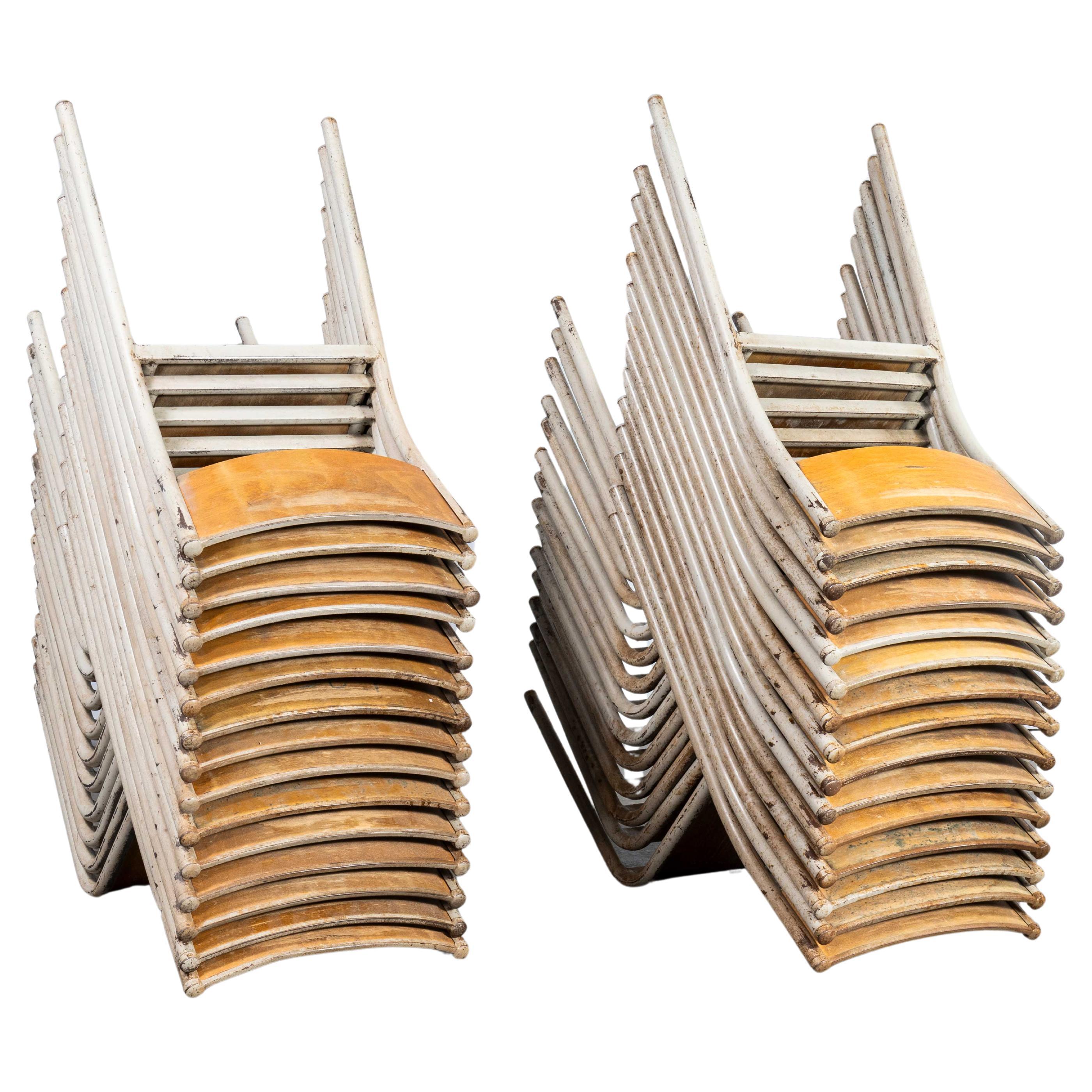 1960's French Mullca Stacking - Dining Chairs - Grey Model 510 - Large ...