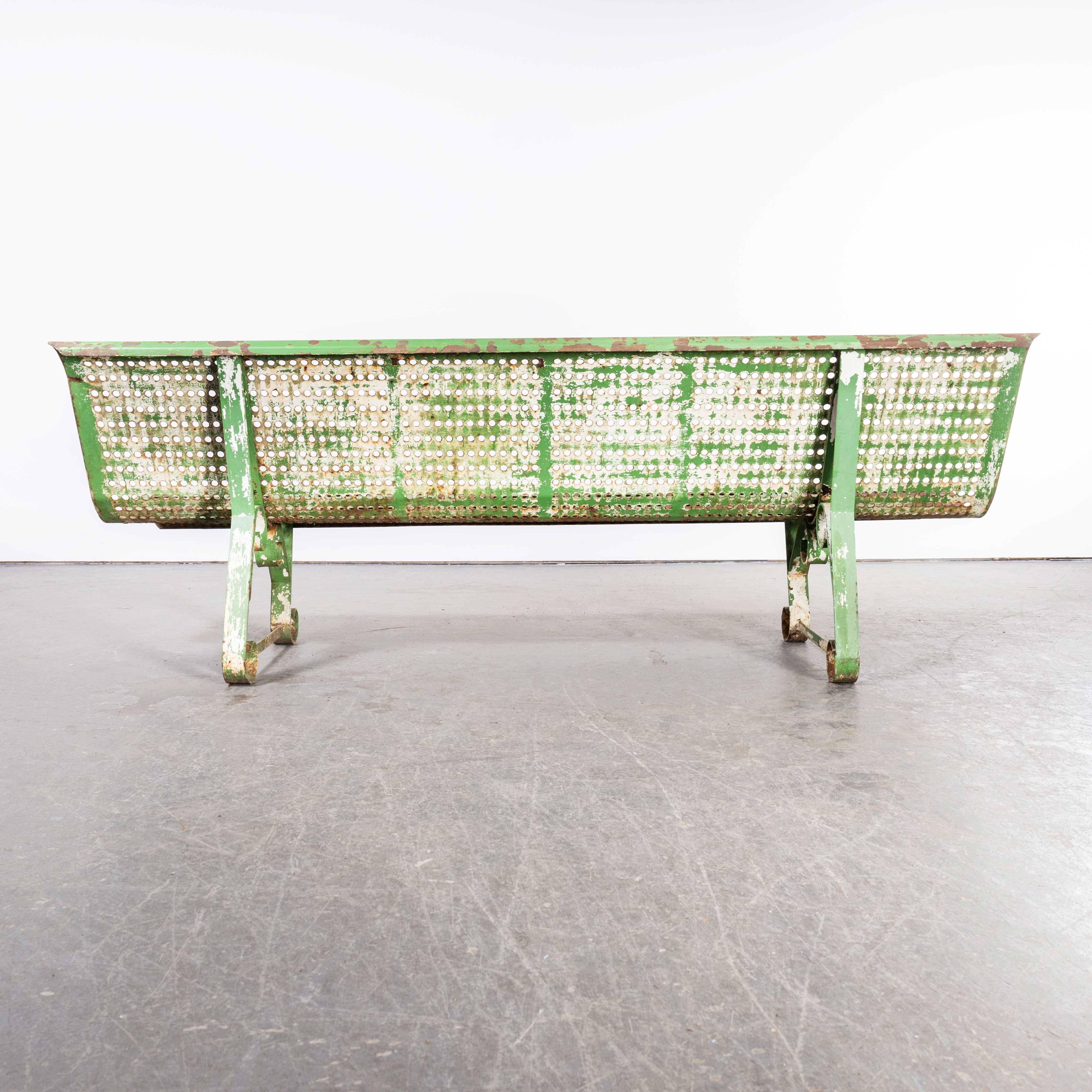 1960's French Municipal Garden Bench - Scroll Feet For Sale at 1stDibs