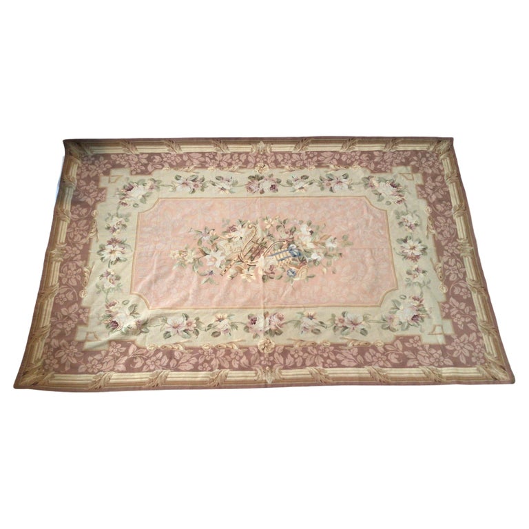 1960s French Needlepoint Rug For Sale at 1stDibs