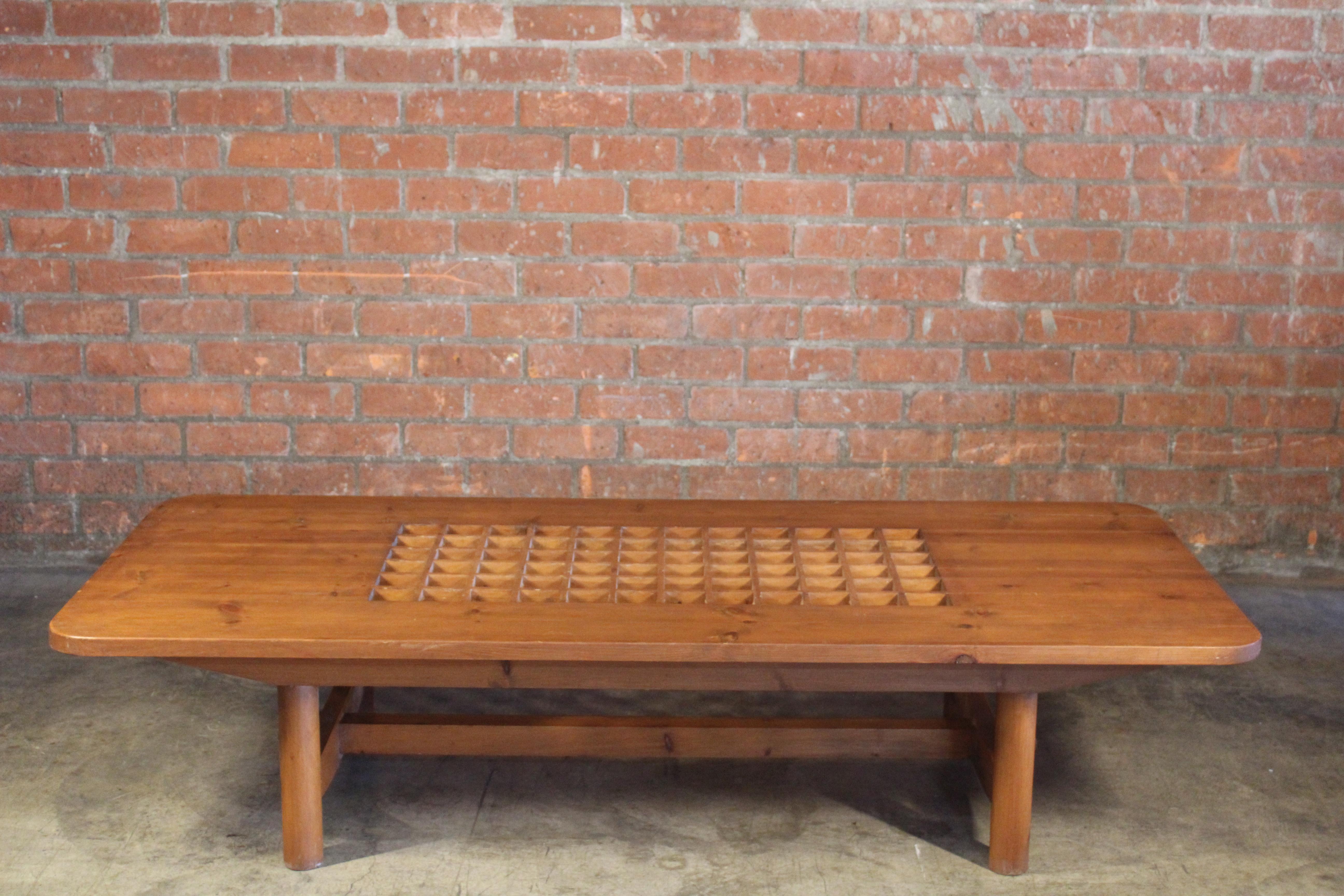 1960s French Pine Coffee Table Perriand Style For Sale at 1stDibs