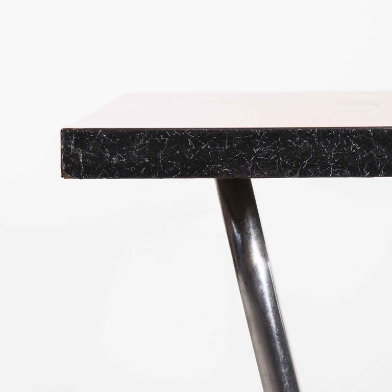 1960’s French Red Laminate Dining Table with Aluminium Base ...