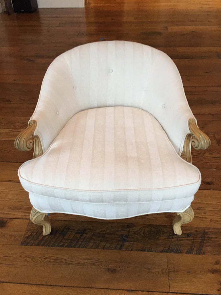 1960s French Rococo Style Low Bergere Chair at 1stDibs | rococo bergere ...
