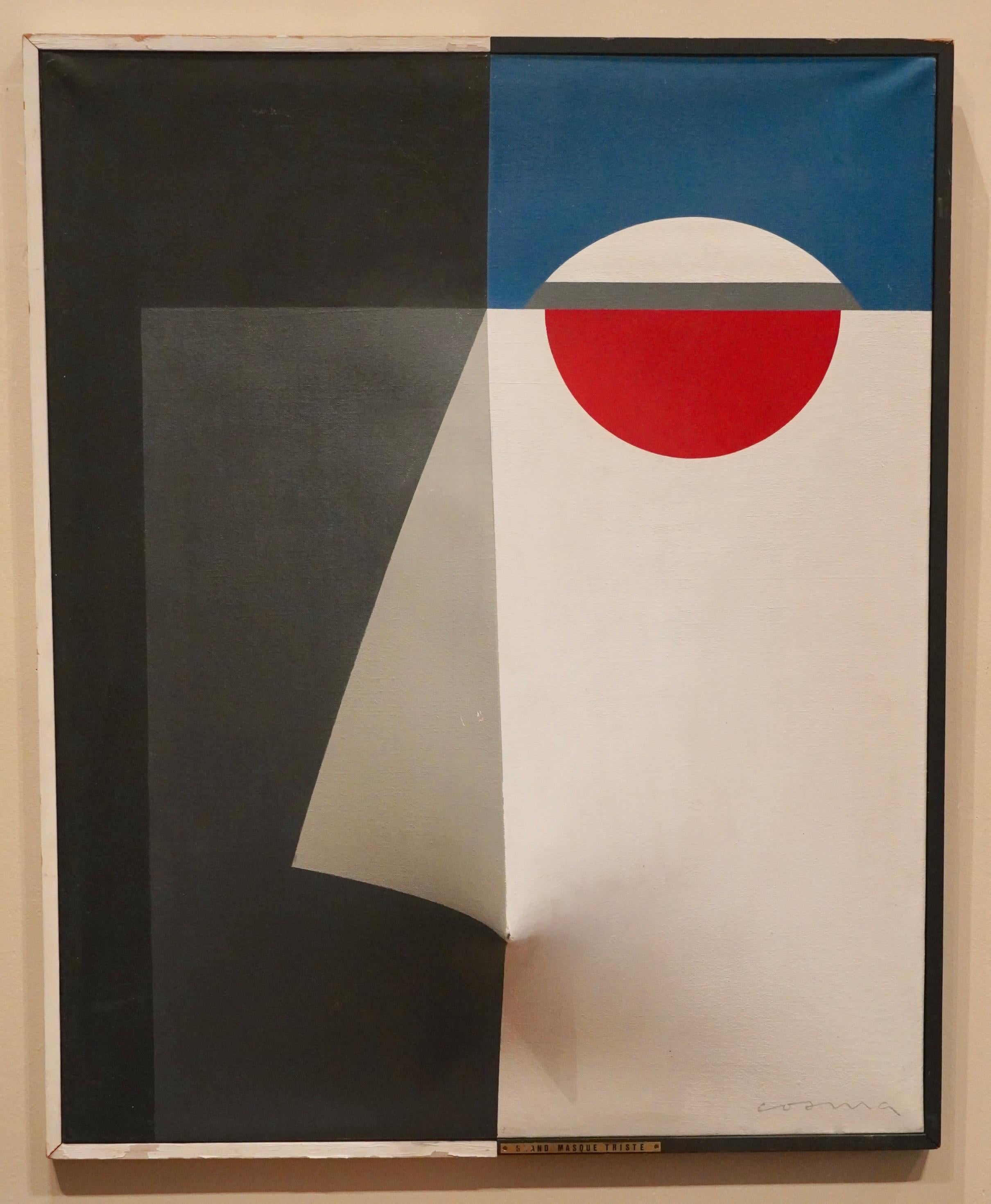 1960s French Surrealist / Abstract 3 Dimensional Mixed Media Painting ...