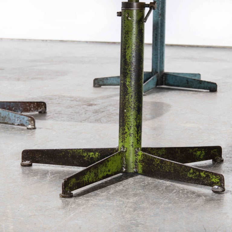 1960's French Swivelling Industrial Chairs, Set of Five For Sale at 1stDibs