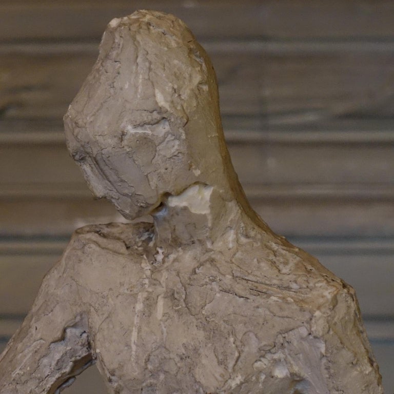 1960s French White Gypsum Figurative Sculpture For Sale at 1stDibs