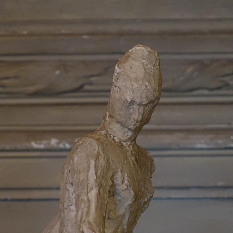 1960s French White Gypsum Figurative Sculpture For Sale at 1stDibs
