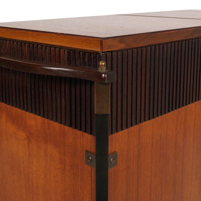 1960s from Cantù Folding Cocktail Bar Cabinet in Teak Franco Albini Attributed at 1stDibs