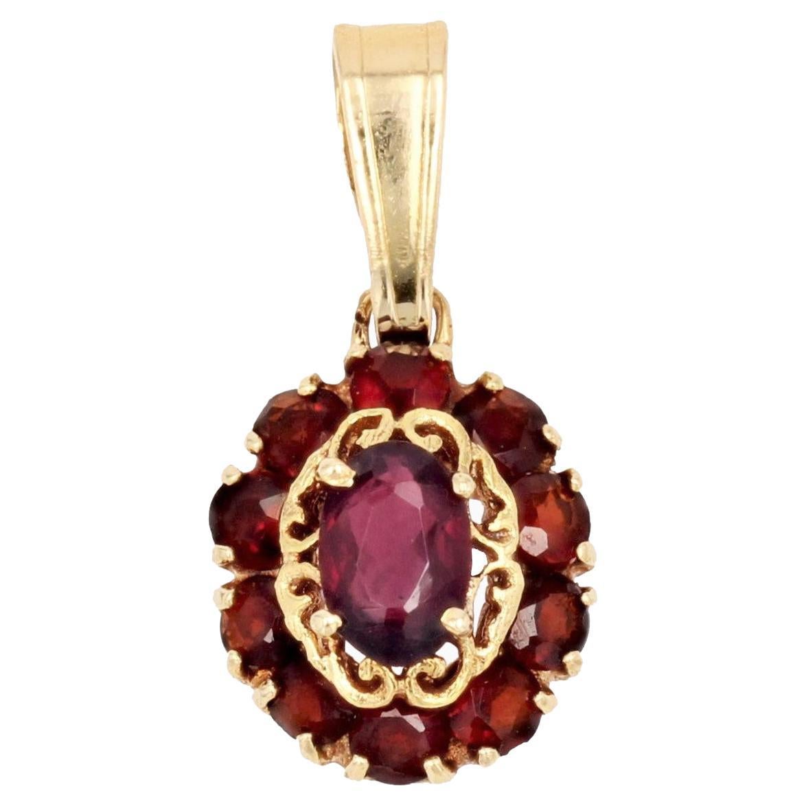 Modern Garnets Diamonds 18 Karat Yellow Gold Cross Pendant For Sale at ...