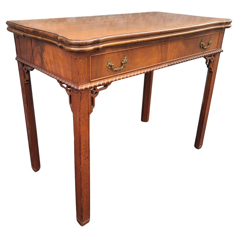 1960s George III Style Mahogany Extension Console Table Dining Table w ...