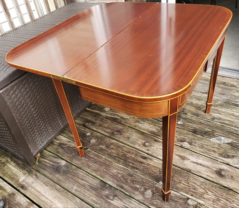 1960s Georgian Furnishing Mahogany and Satinwood Inlaid Console Game ...