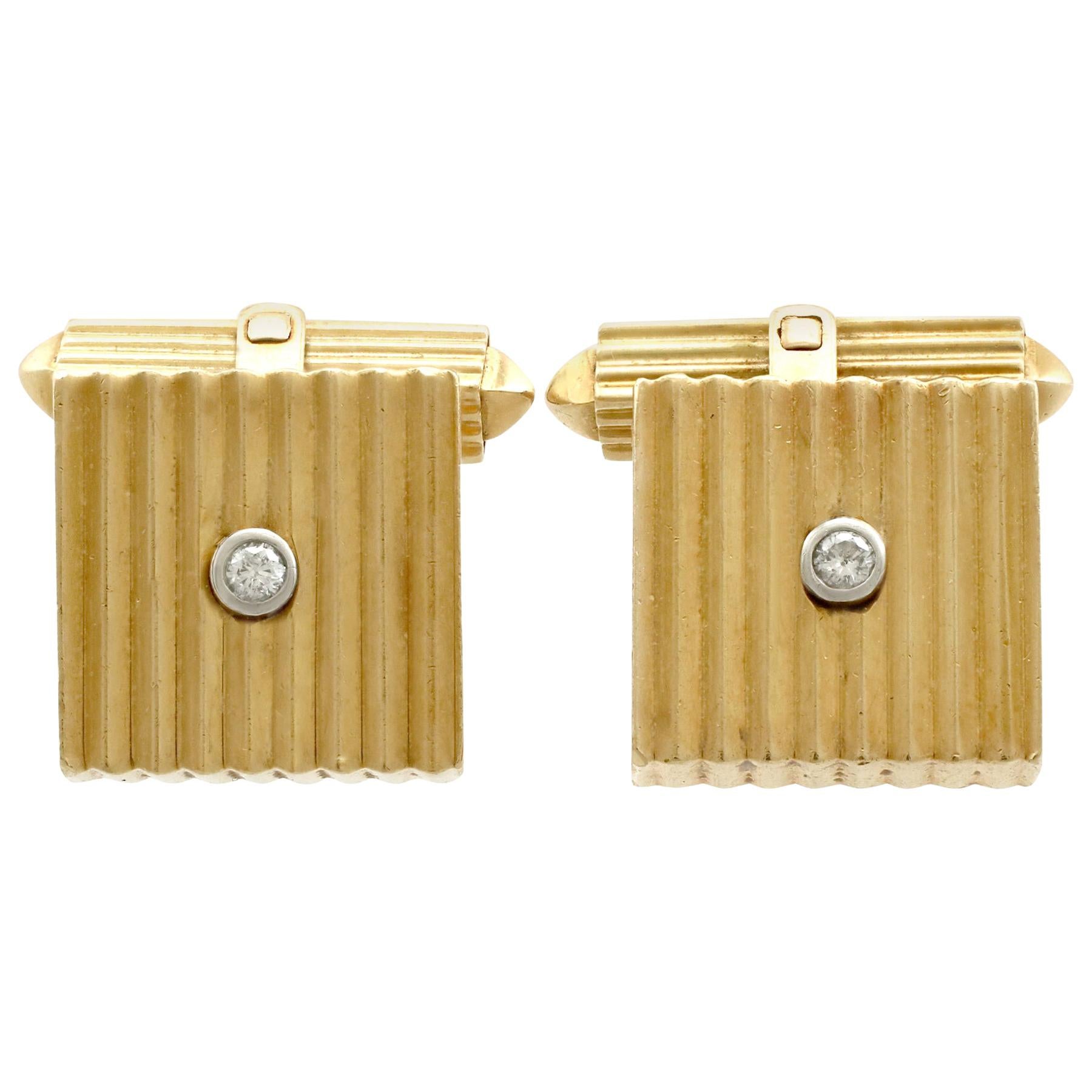 Pair of Art Deco Style Ruby and Diamond Cufflinks For Sale at 1stDibs