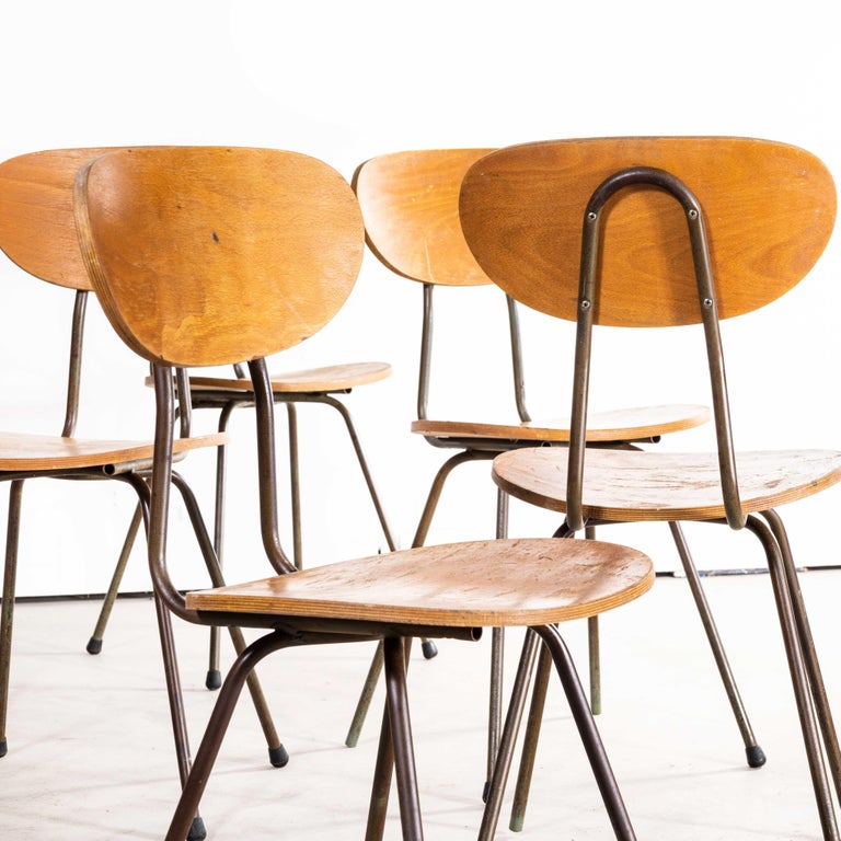 1960s German Café Dining Chairs Brown Frame, Set of Eight For Sale at ...